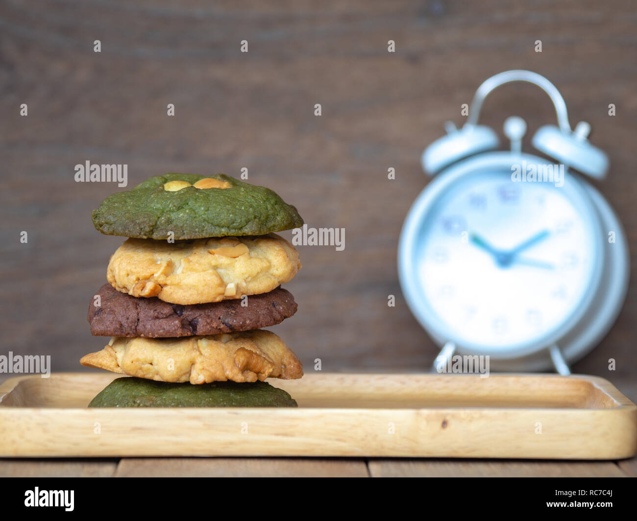 Multiple color cookies inclusive peanut butter, green tea cookies, and ...