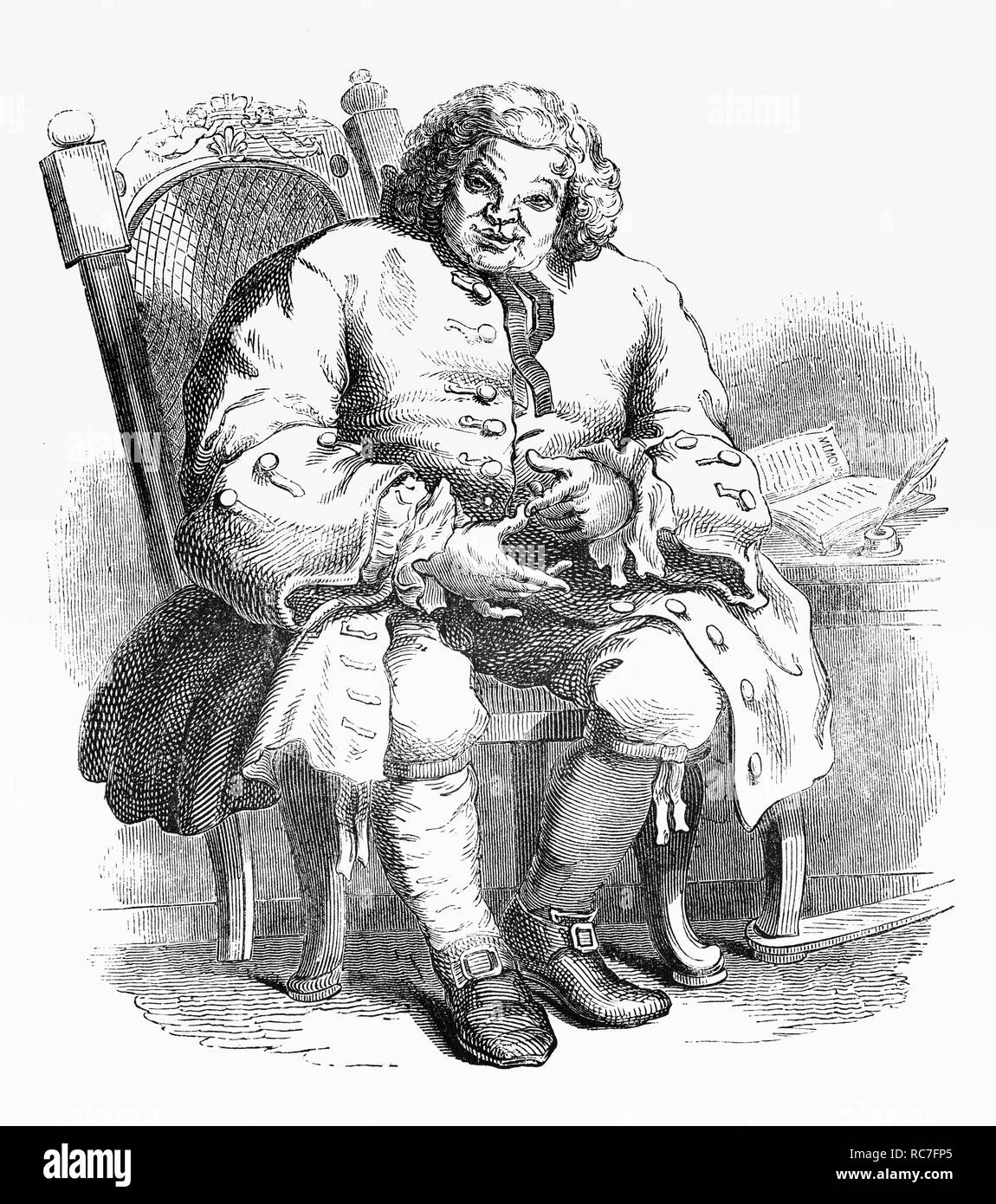 A portrait of Simon Fraser, 11th Lord Lovat (1667-1747), born Castle Dounie, a short distance ...