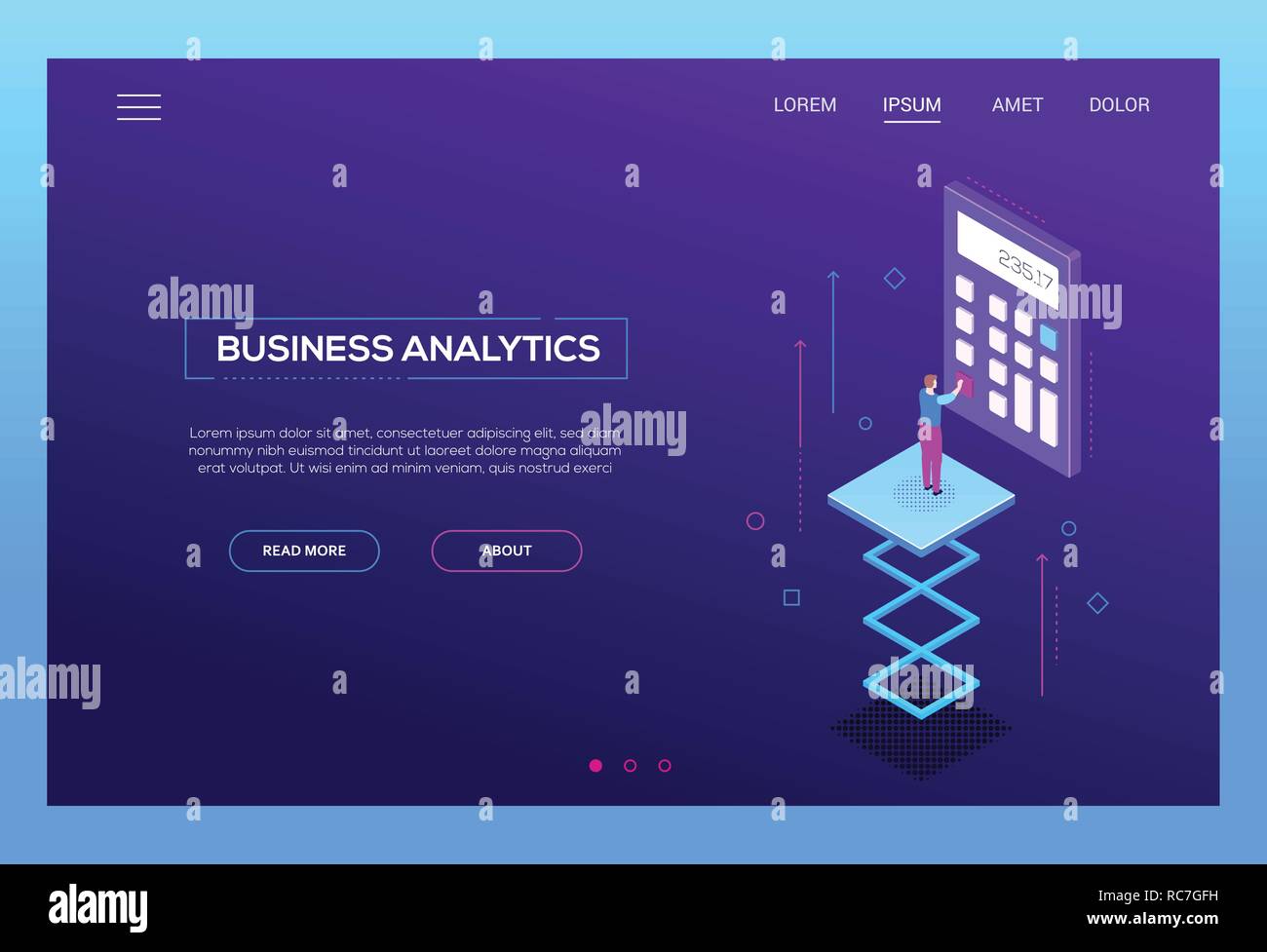Business analytics - modern isometric vector web banner Stock Vector ...
