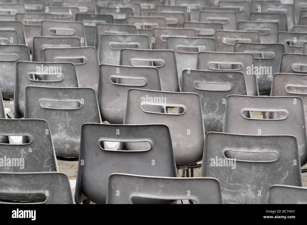 Many empty chairs without audience detail before pope francis mass ...