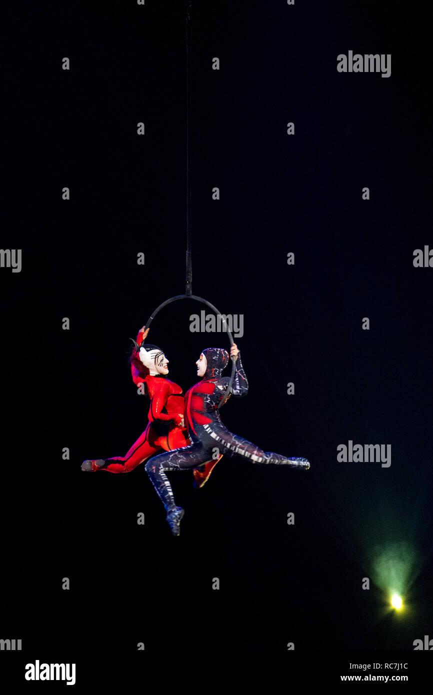 The Cirque du Soleil performing the show Ovo Stock Photo - Alamy