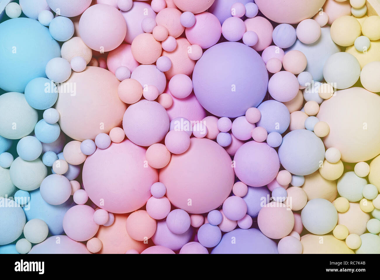 Colored foam balls in various sizes. Wedding decoration multicolored ...