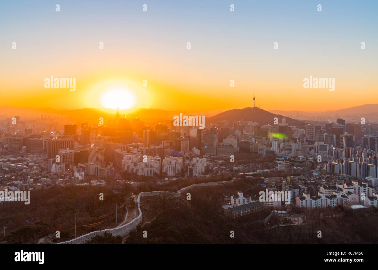 Sunrise at Seoul City ,South Korea Stock Photo - Alamy