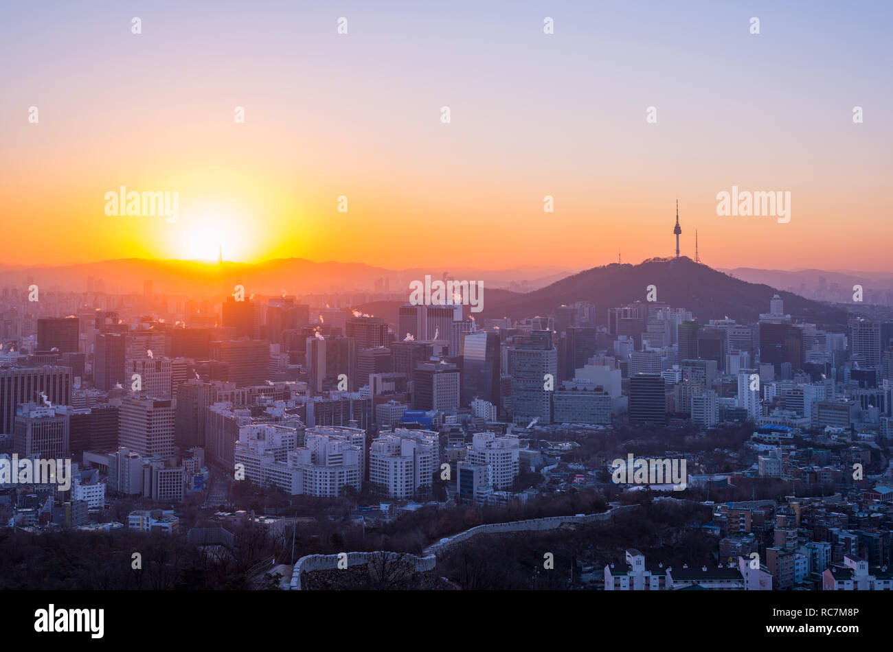 Sunrise at Seoul City ,South Korea Stock Photo - Alamy