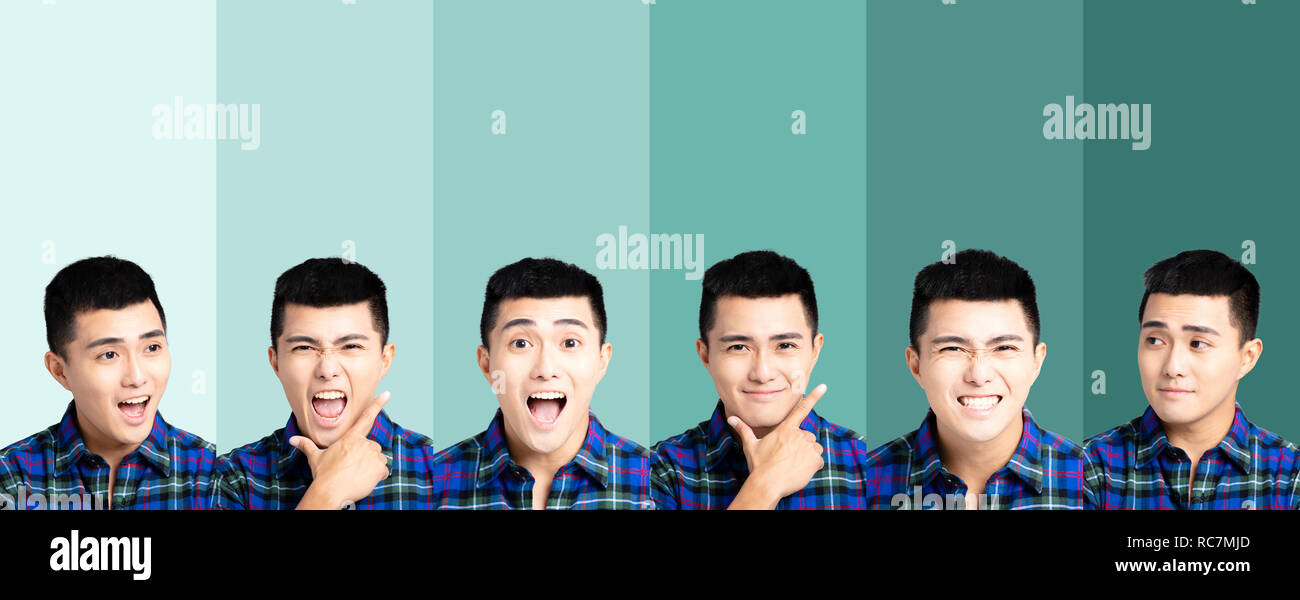 emotional pictures of asian young man Stock Photo - Alamy
