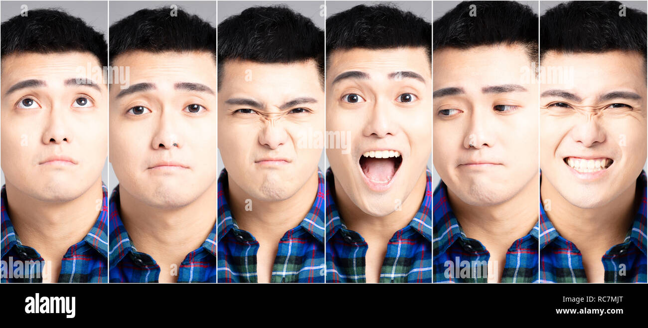 emotional pictures of asian young man Stock Photo - Alamy