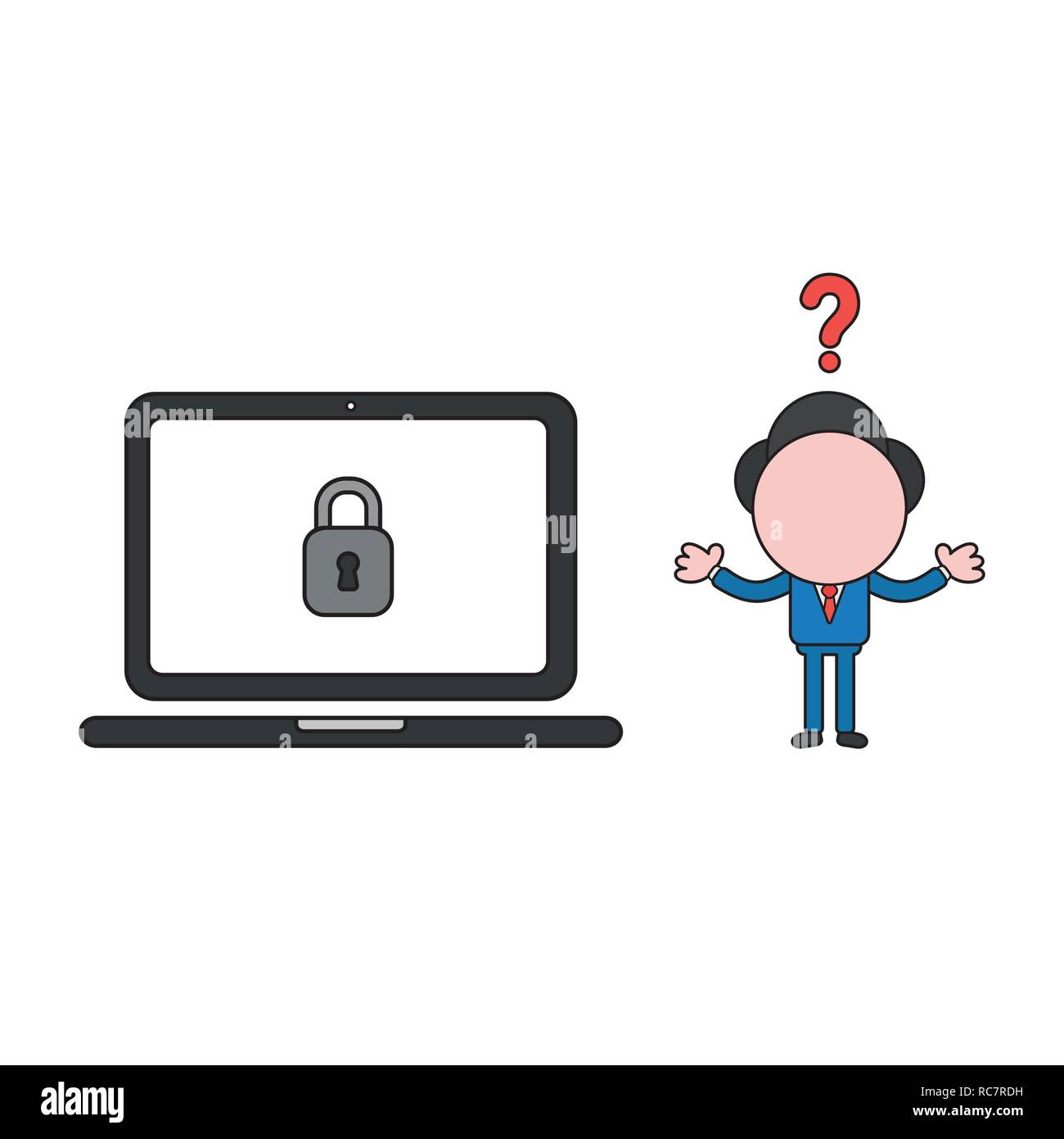 Vector illustration concept of confused businessman character wit ...