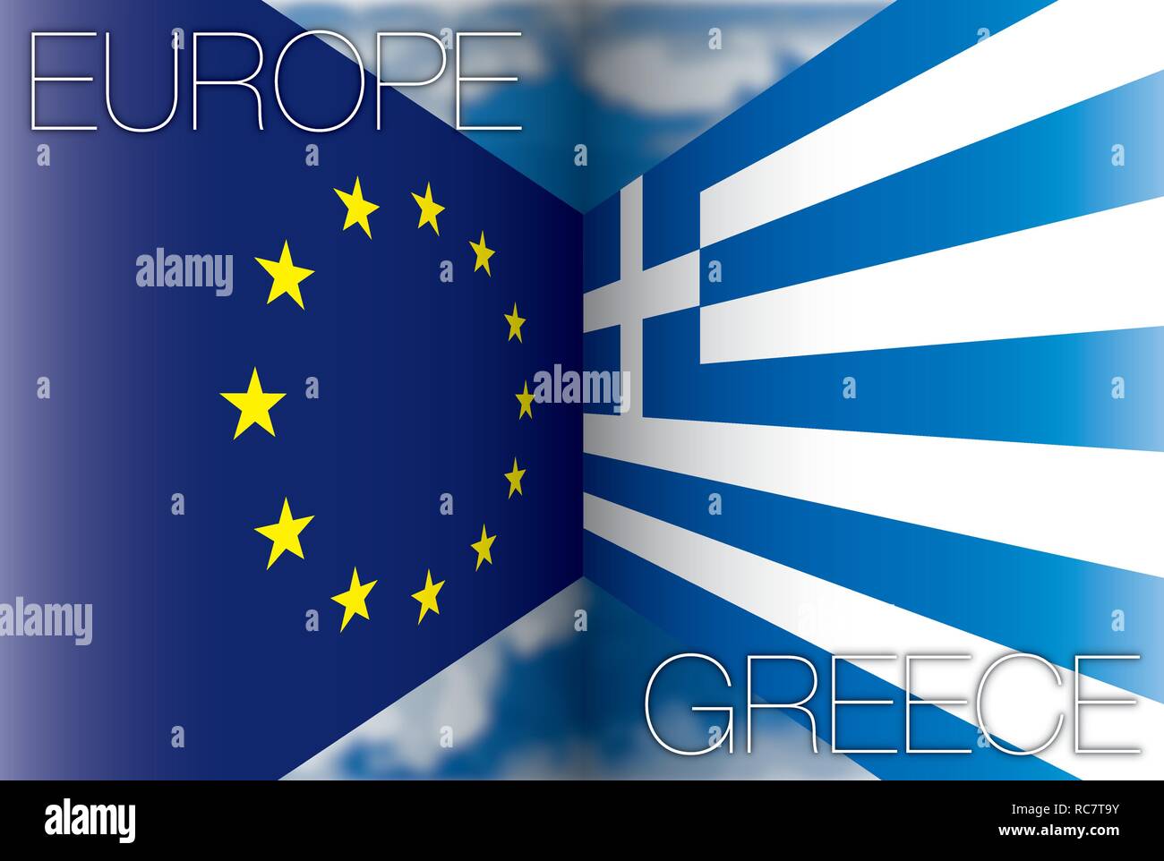 Flags of greece and the eu hi-res stock photography and images - Alamy