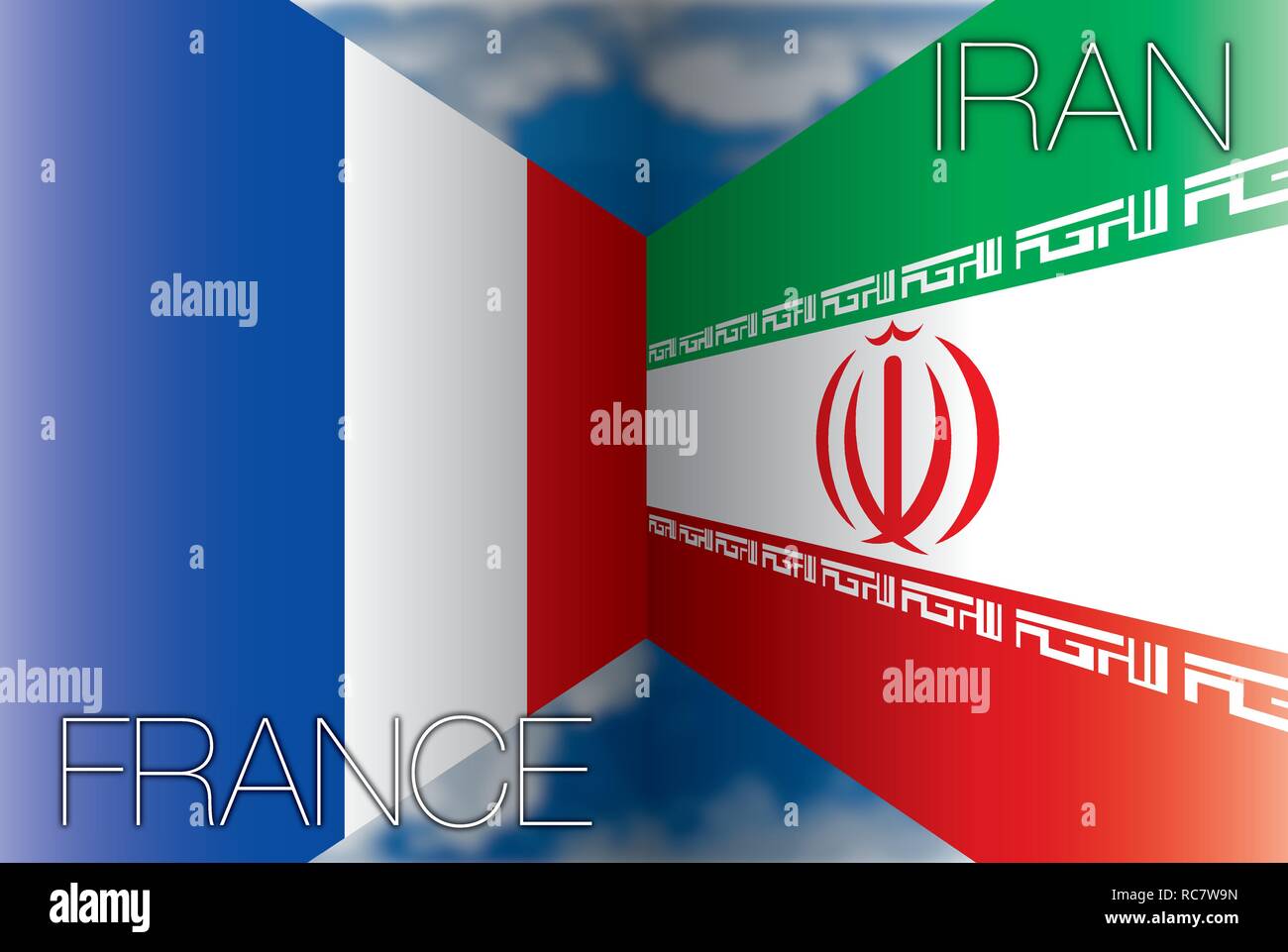 France versus Iran flags, vector illustration Stock Vector Image & Art ...
