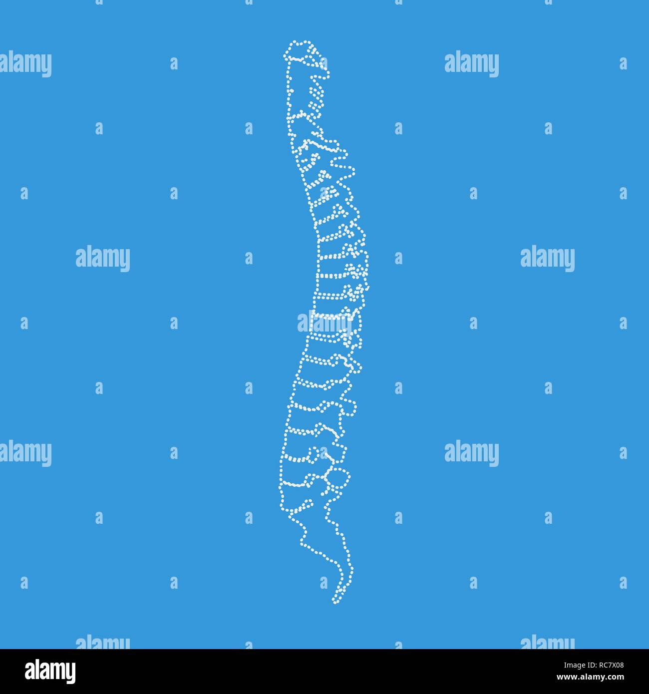 Illustration white spine diagnostic symbol or sign design. Dotted ...