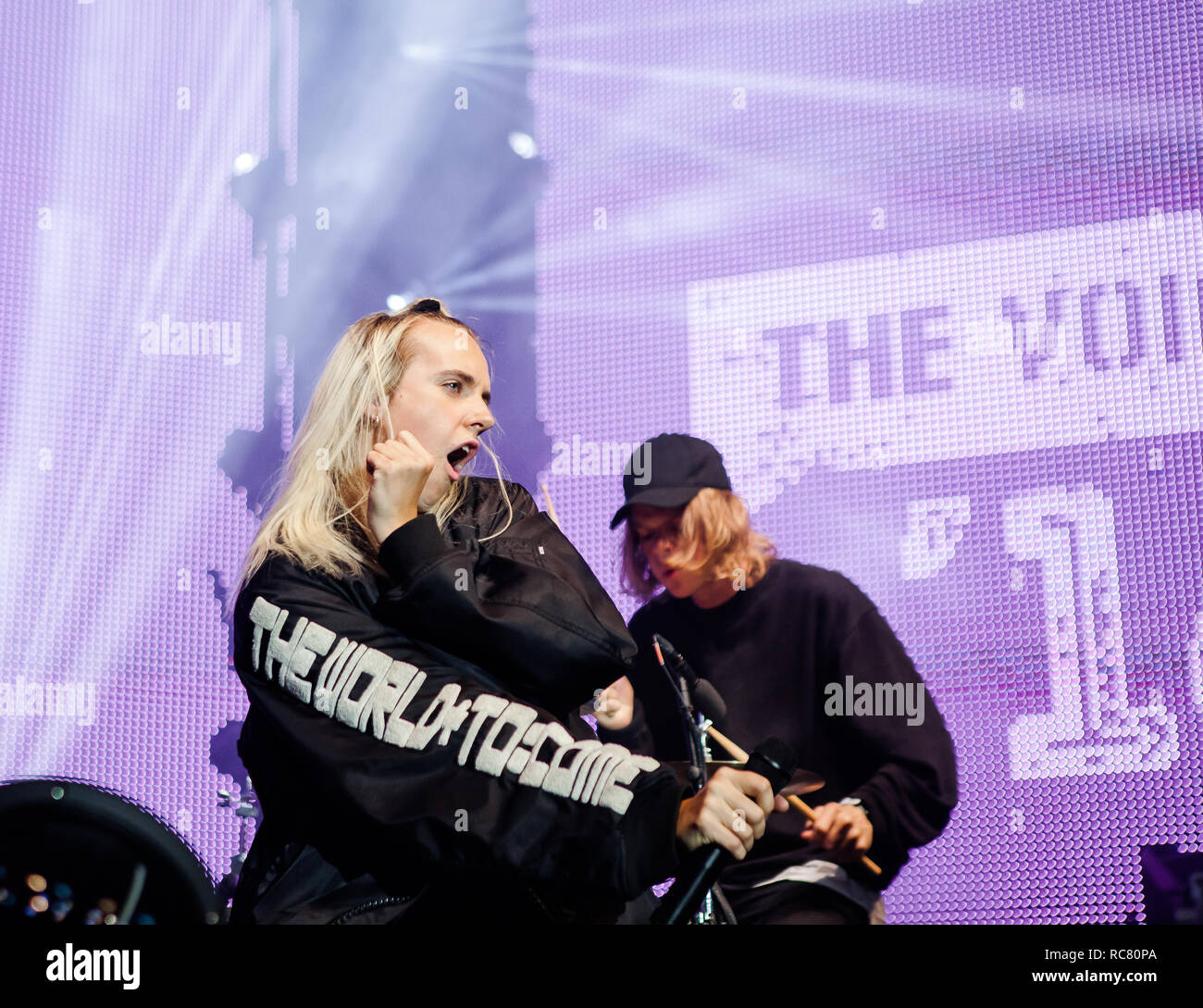 The Danish singer and songwriter MØ performs a live concert at the ...