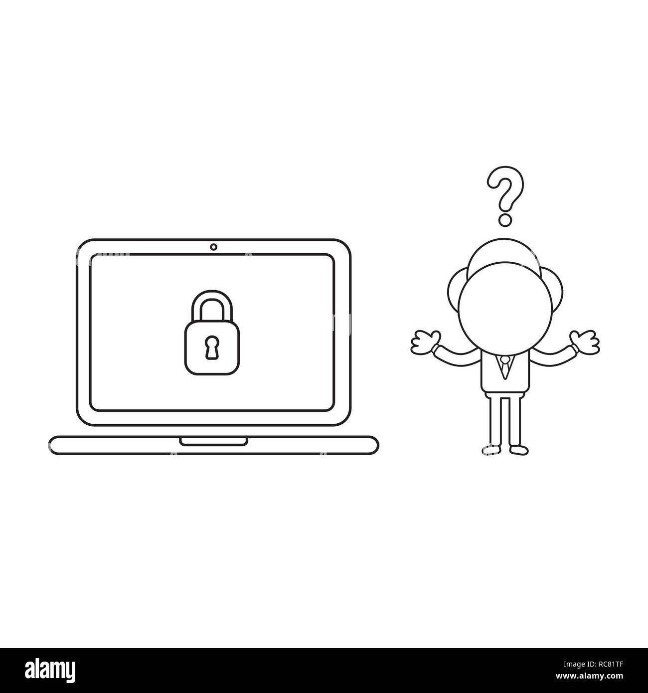 Vector illustration concept of confused businessman character wit ...