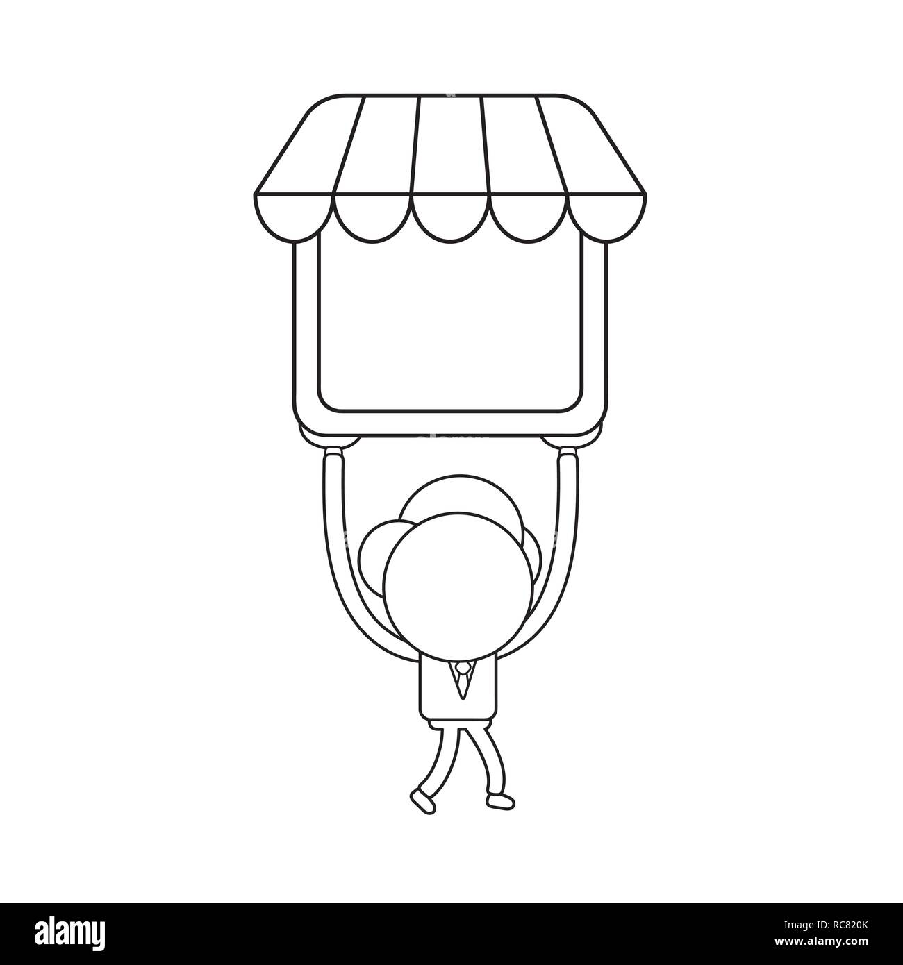 Vector illustration concept of businessman character walking and ...