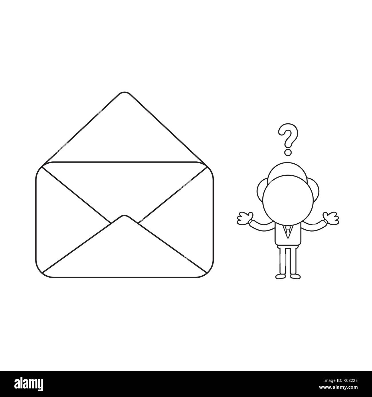 Vector illustration concept of confused businessman character with ...