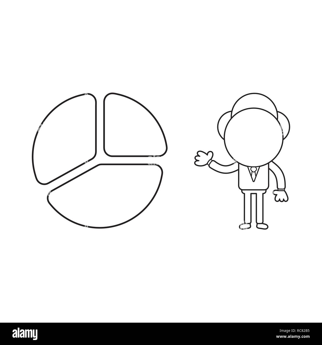 Vector illustration concept of businessman character with three parts ...