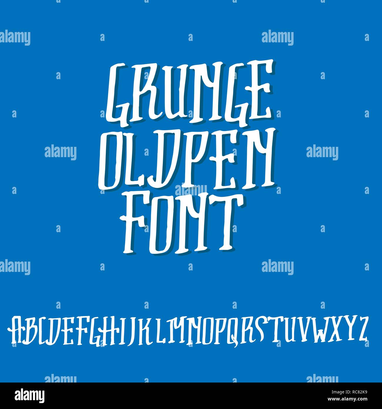 Grunge old pen gothic font. Blackletter script. Vector illustration ...