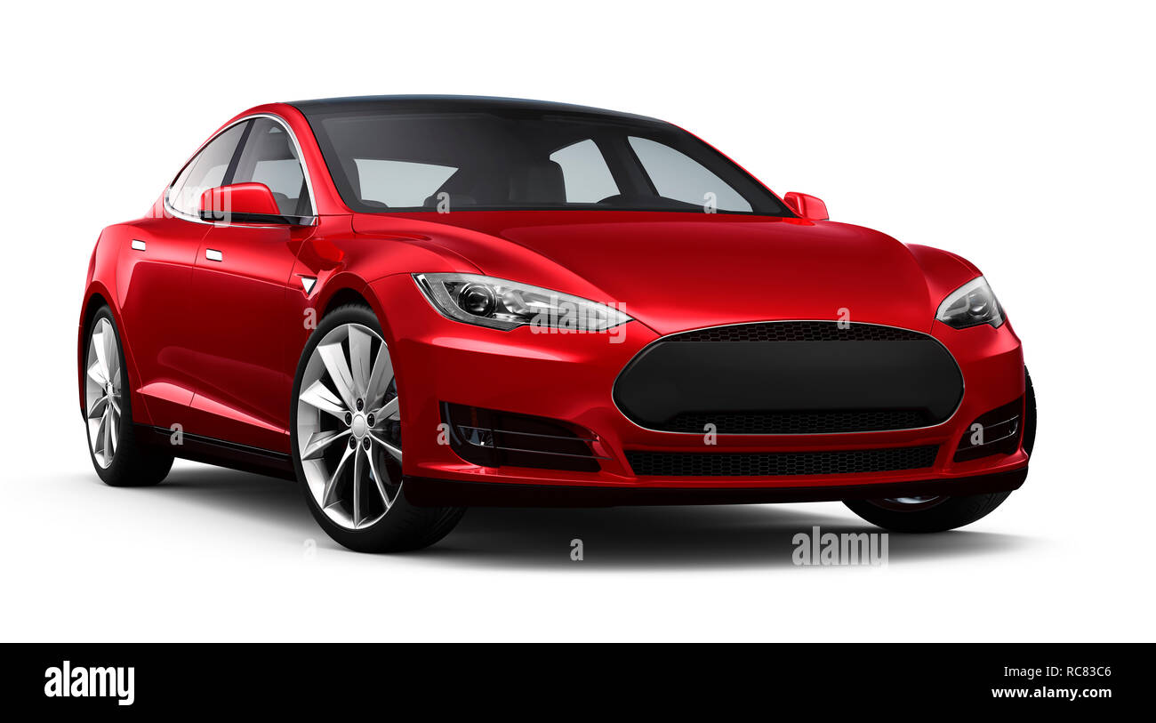Red luxury car isolated on white Stock Photo - Alamy