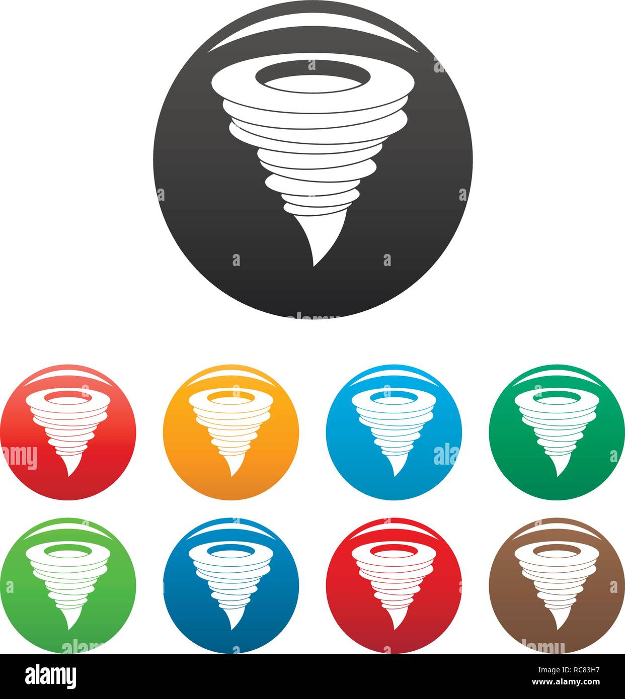 Storm hurricane icons set 9 color vector isolated on white for any ...