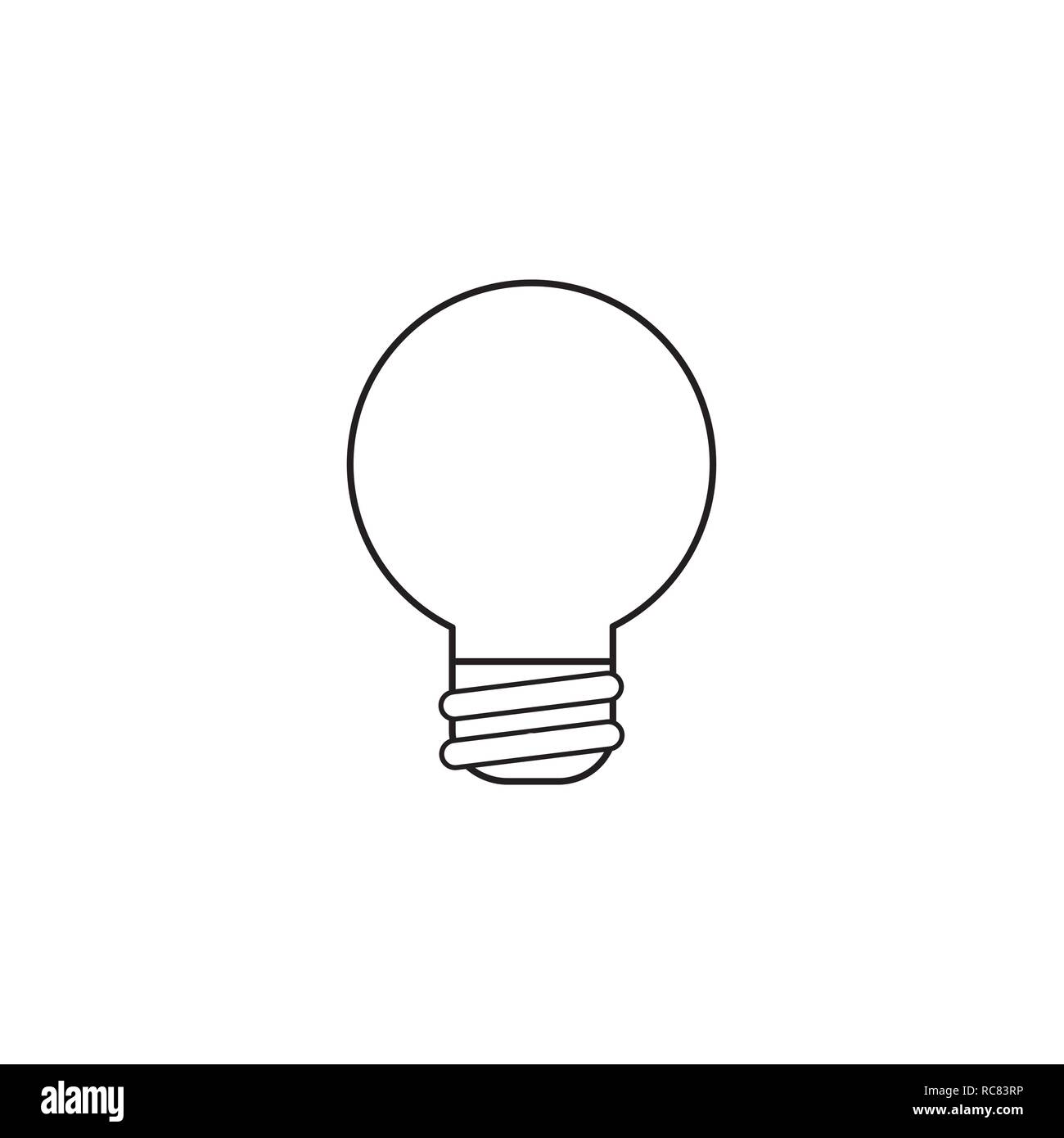 Vector illustration icon concept of light bulb. Black outlines Stock ...