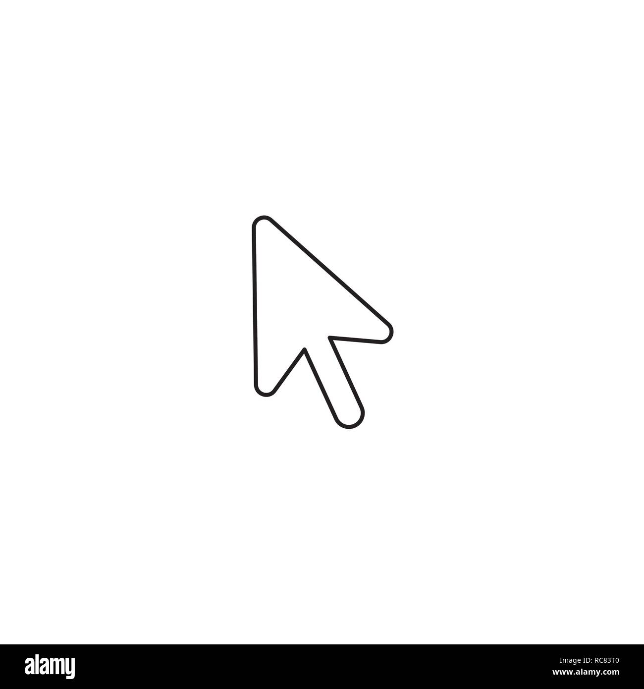 Vector illustration icon concept of mouse cursor. Black outlines Stock ...