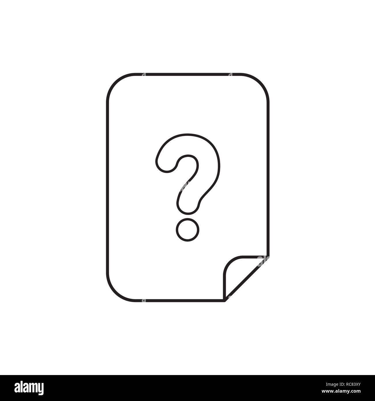 Vector illustration icon concept of paper with question mark. Black outlines Stock Vector Image ...
