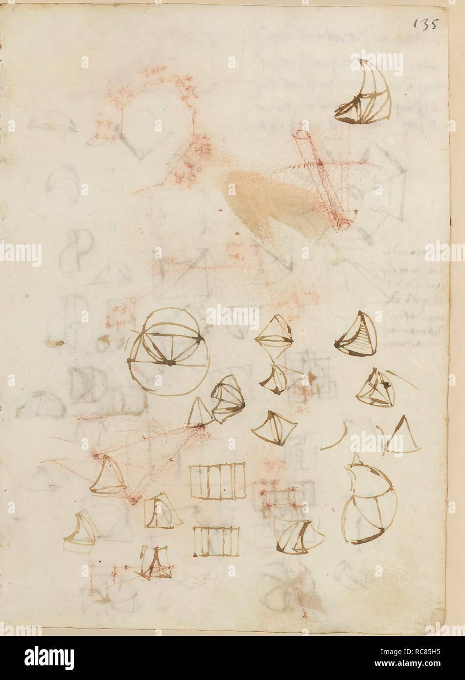 Folio f 135r. Codex Madrid II (Ms. 8936) "Treaty of fortification ...