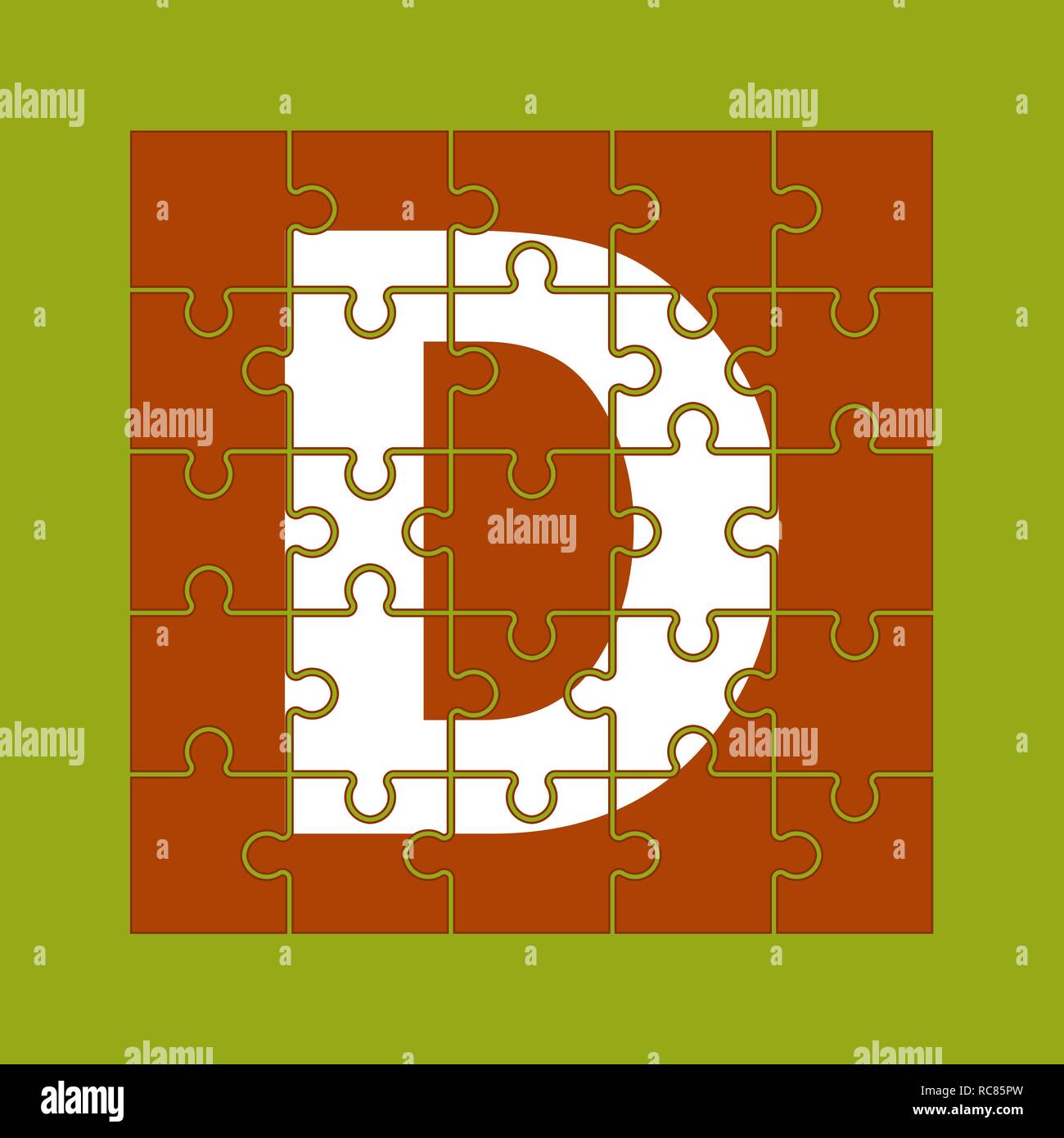 letter D is written on the puzzle pieces Stock Vector Image & Art - Alamy