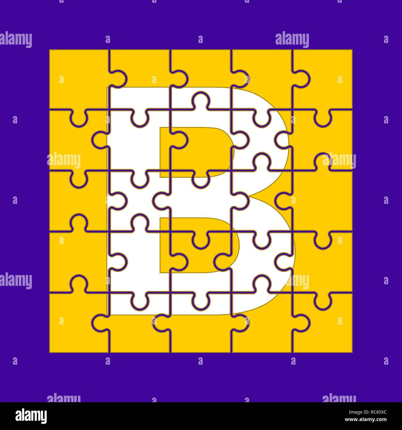 letter B is written on the puzzle pieces Stock Vector Image & Art - Alamy