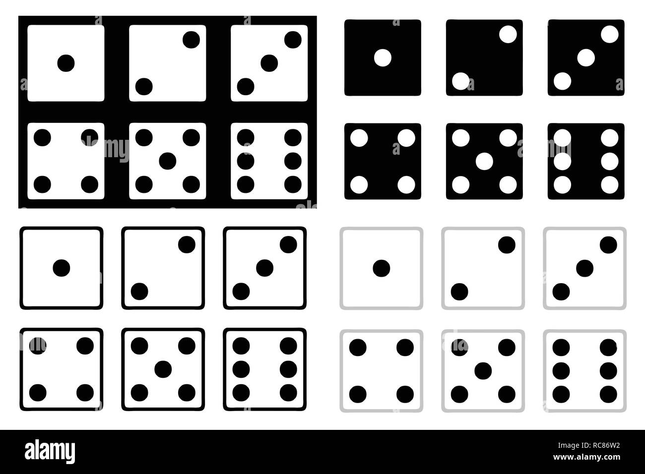 Set gaming dice on Stock Vector Images - Alamy