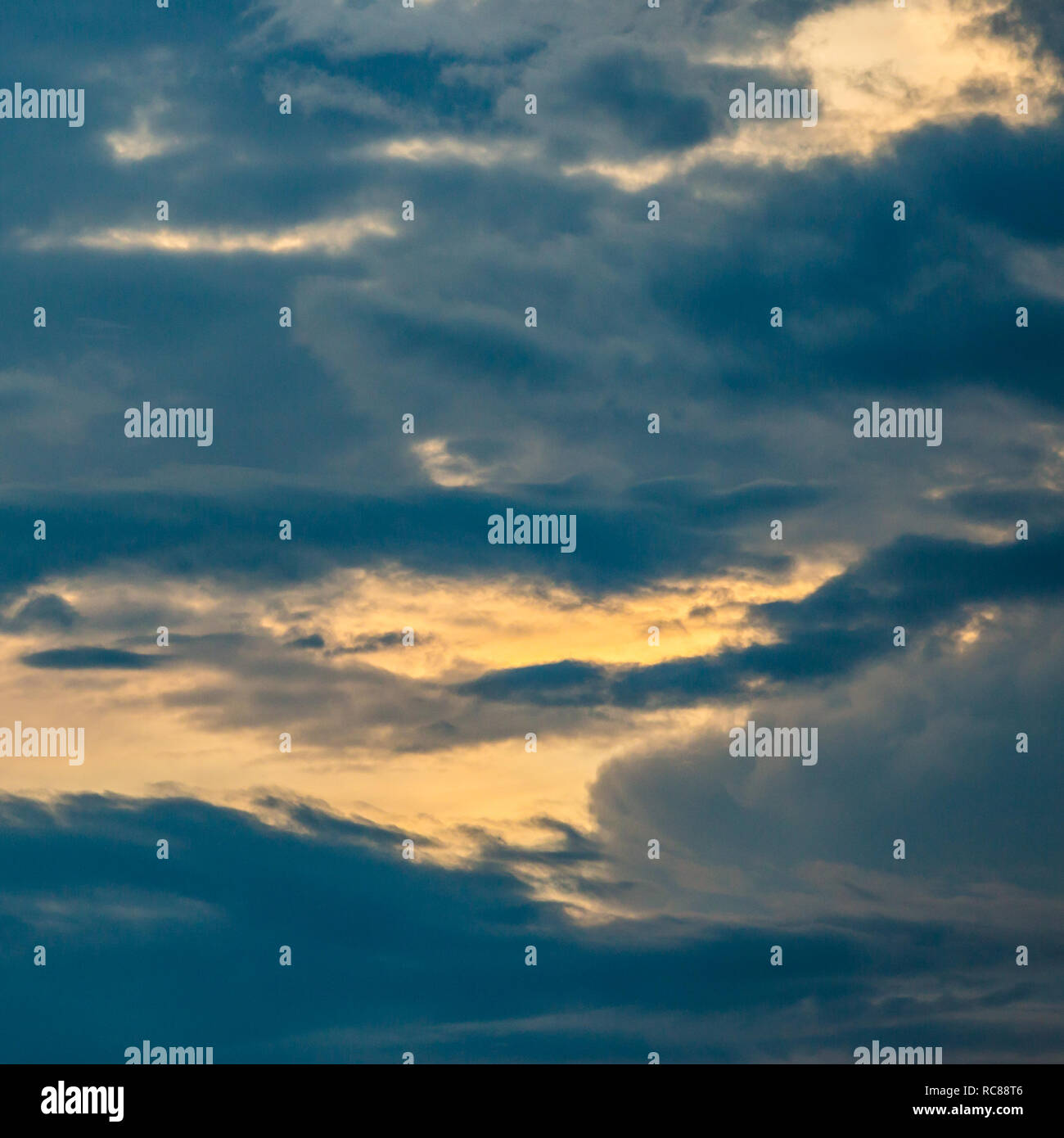 scenic natural colorful sky cloud formation in evening light Stock ...