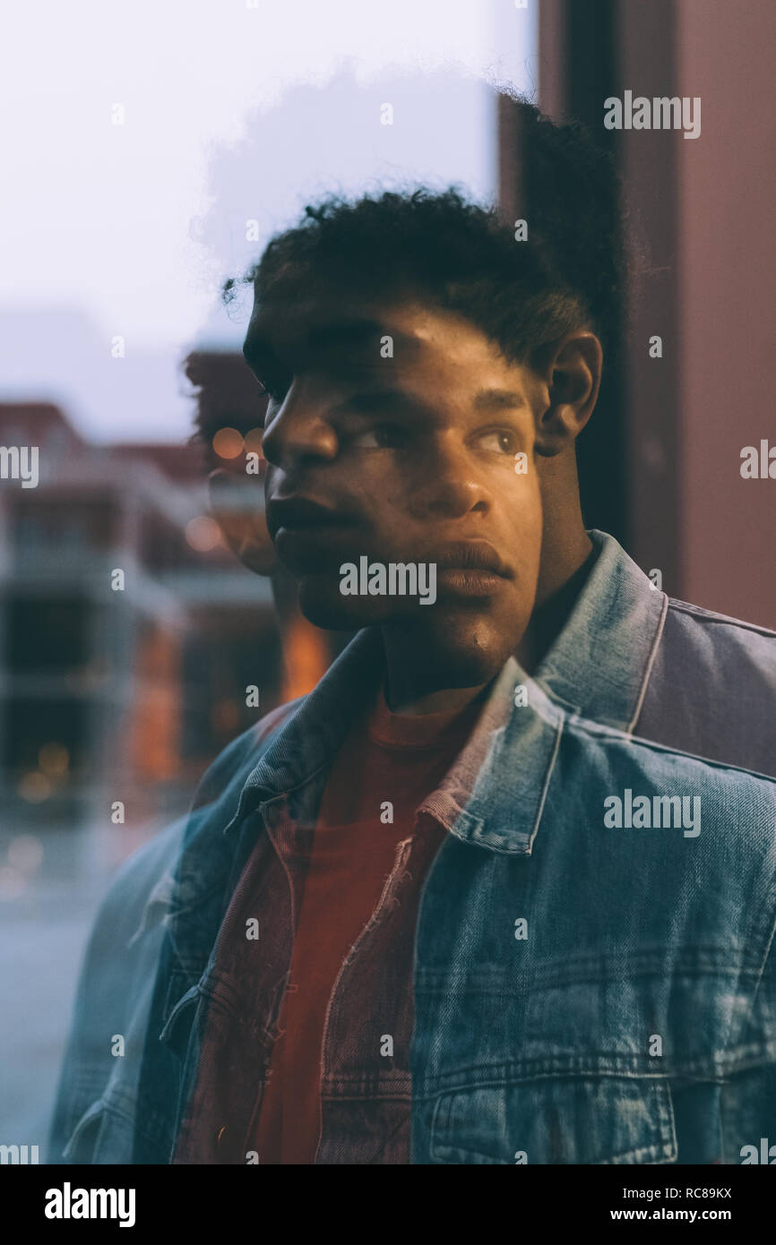 Multiple exposure portrait of man Stock Photo - Alamy