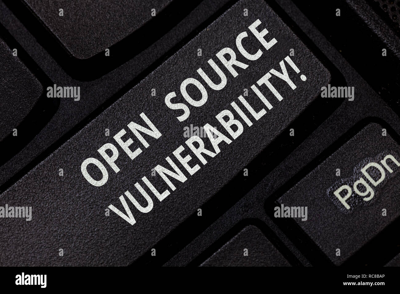 Text sign showing Open Source Vulnerability. Conceptual photo Publicized Exploits are open to ...
