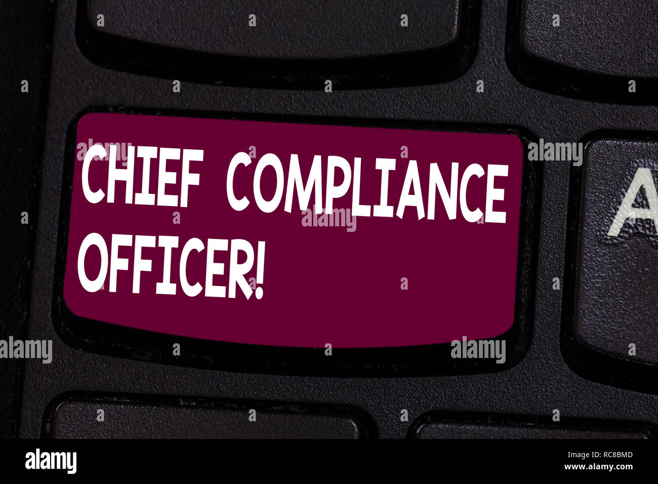 Text sign showing Chief Compliance Officer. Conceptual photo oversees ...