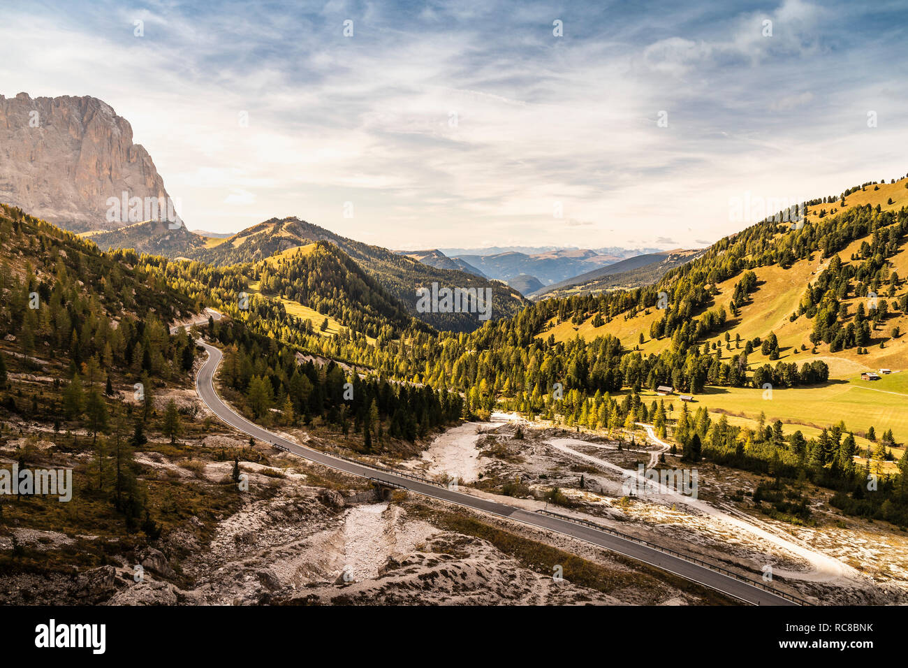 View from Grödner Joch or Passo Gardena, Dolomites Stock Photo - Alamy