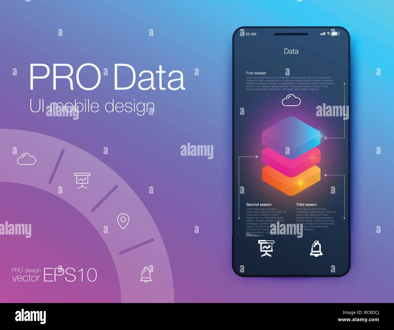 Mobile phone application for analytics. stock vector Stock Vector Image ...