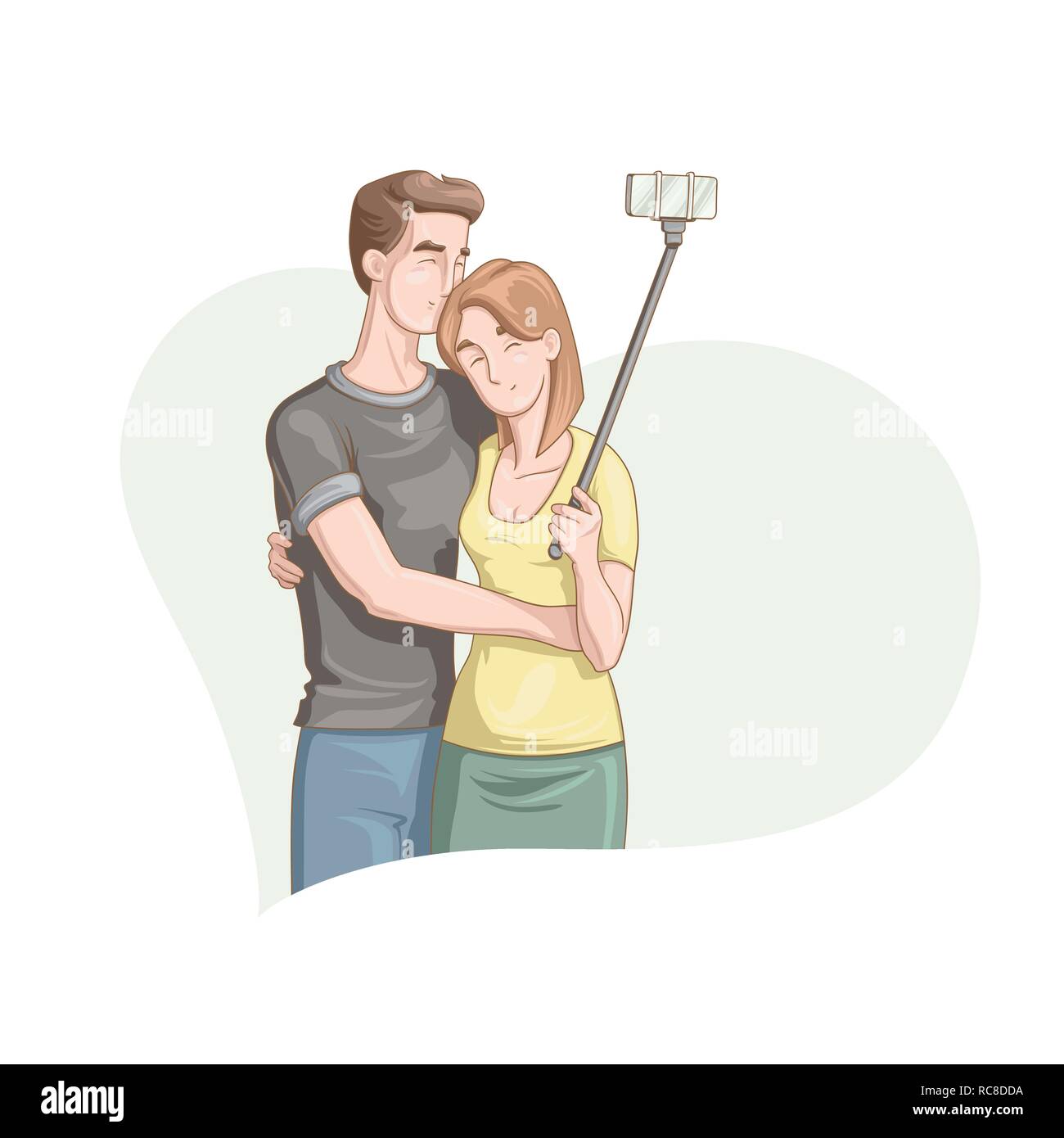 Happy Valentine's Day. Vector illustration of cartoon style beautiful ...