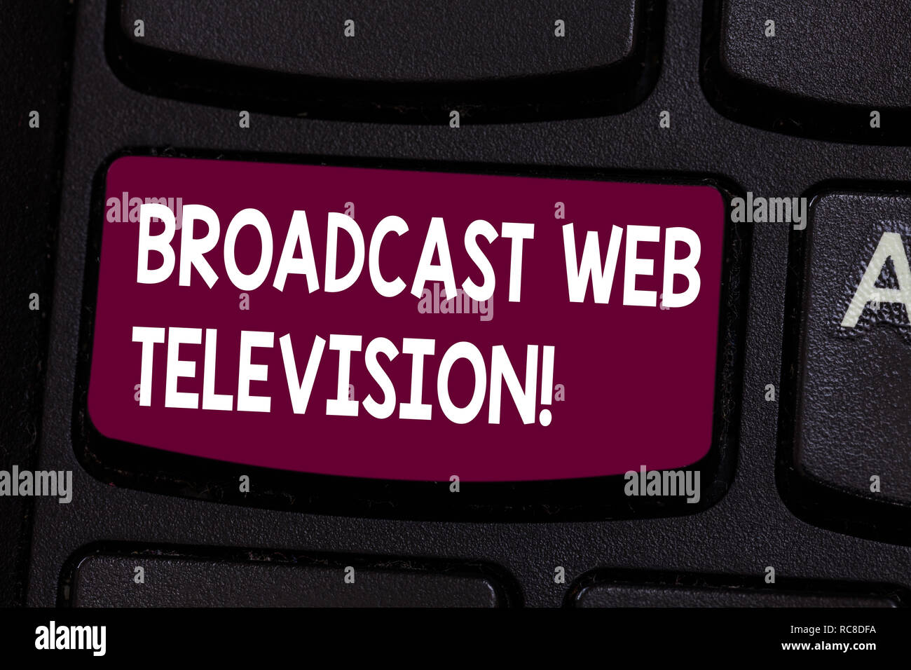 Text sign showing Broadcast Web Television. Conceptual photo media ...