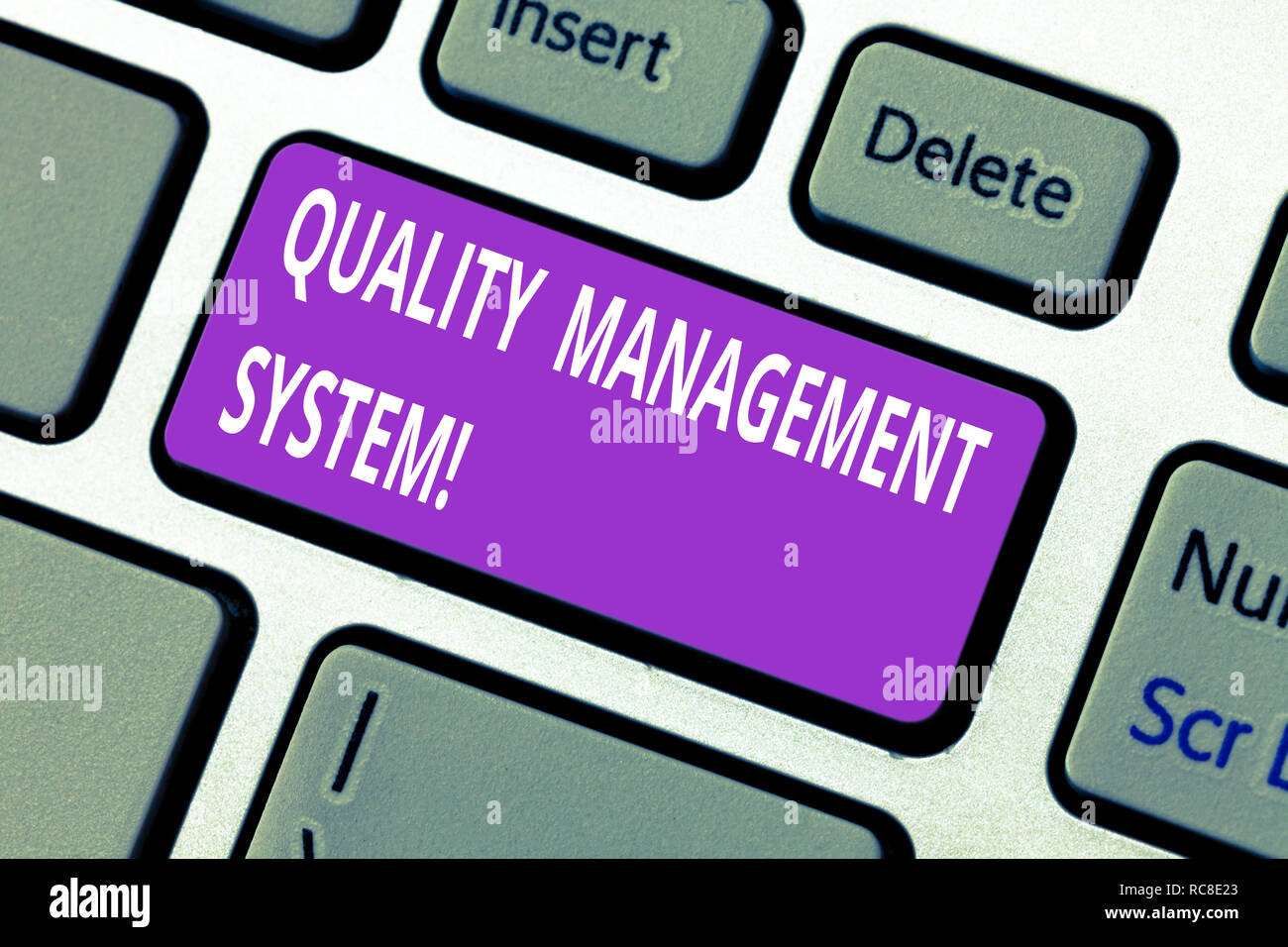 Word writing text Quality Management System. Business concept for ...
