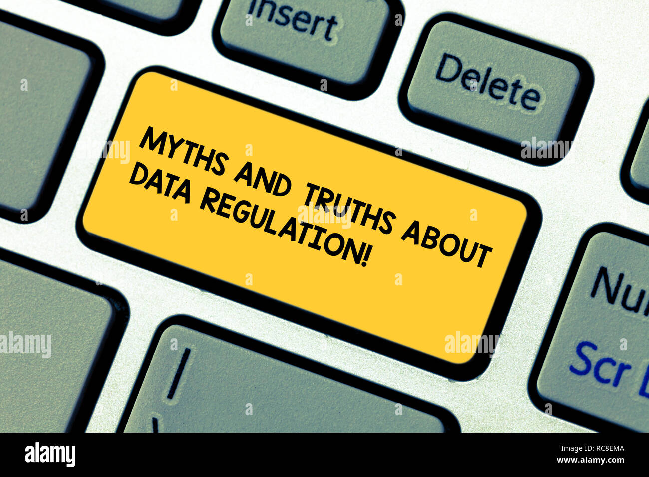 Conceptual hand writing showing Myths And Truths About Data Regulation ... Conceptual hand writing showing Myths And Truths About Data Regulation ...