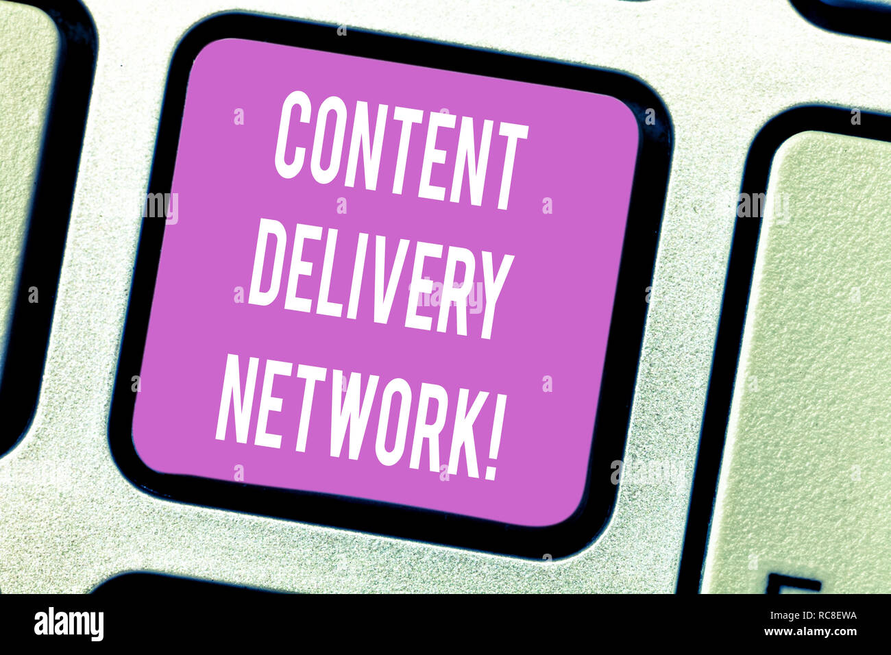 Handwriting text Content Delivery Network. Concept meaning Geographically dispersed network of ...