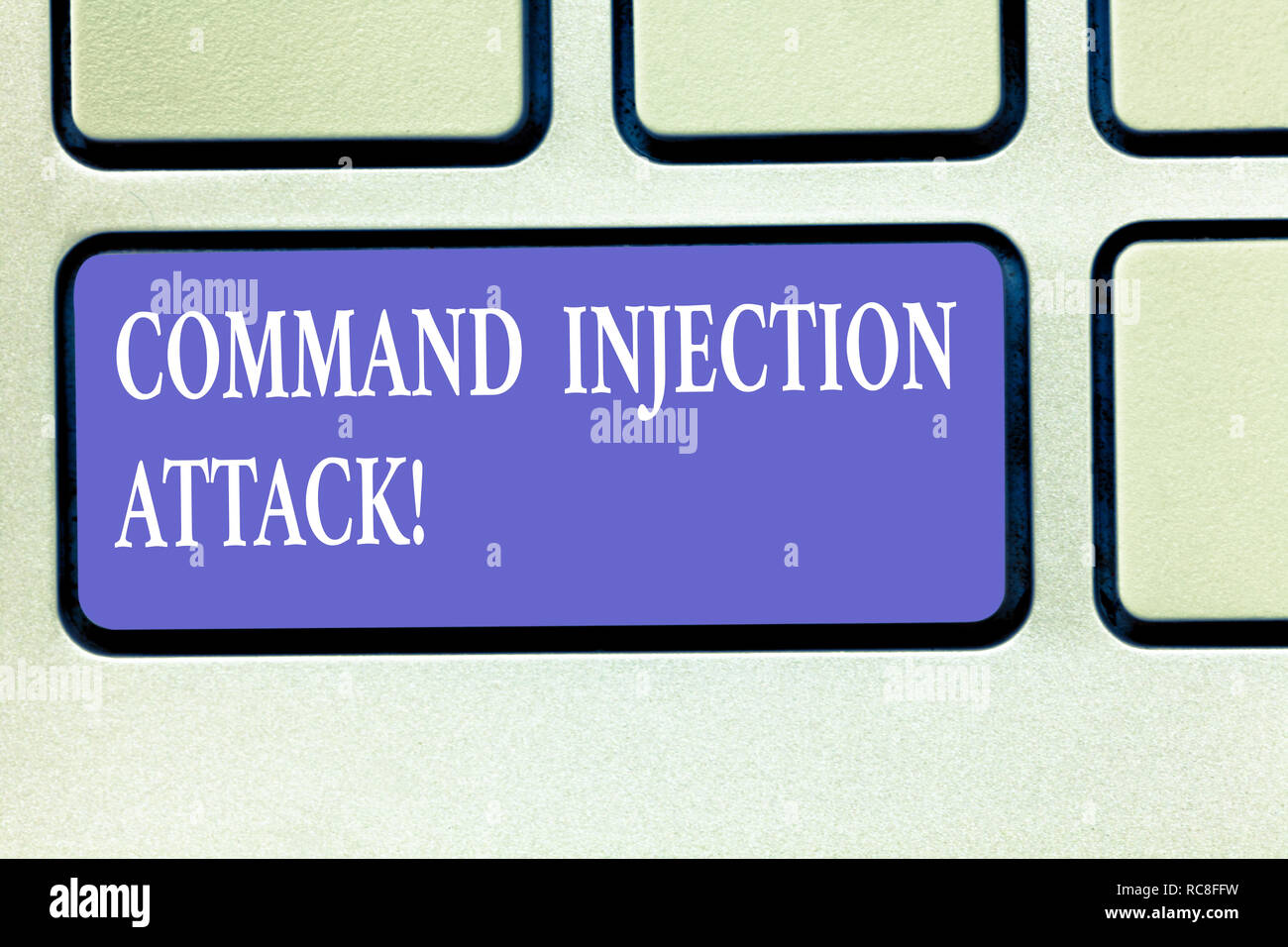 Text sign showing Comanalysisd Injection Attack. Conceptual photo execution of arbitrary ...