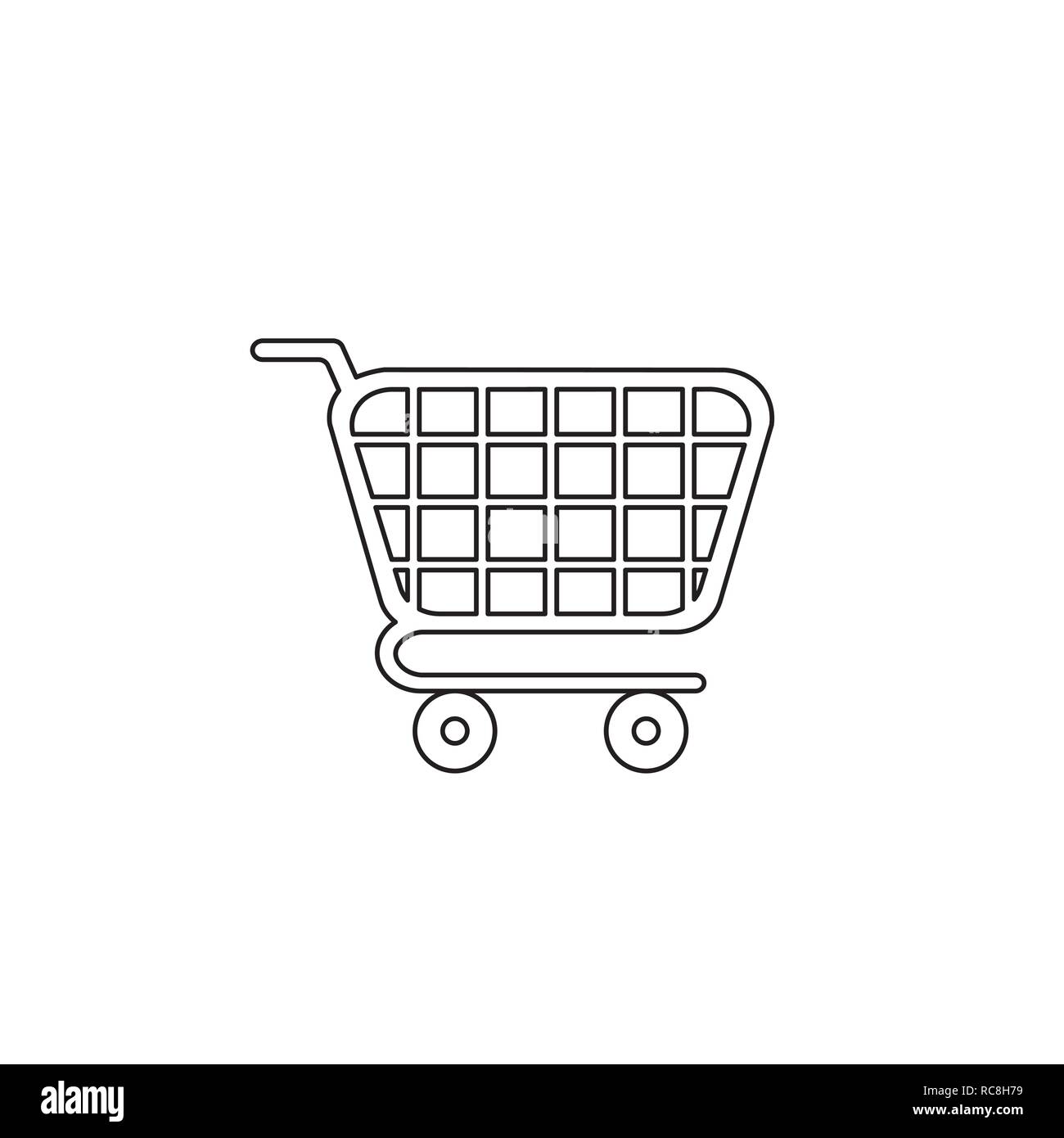 Vector illustration icon concept of shopping cart. Black outlines Stock ...