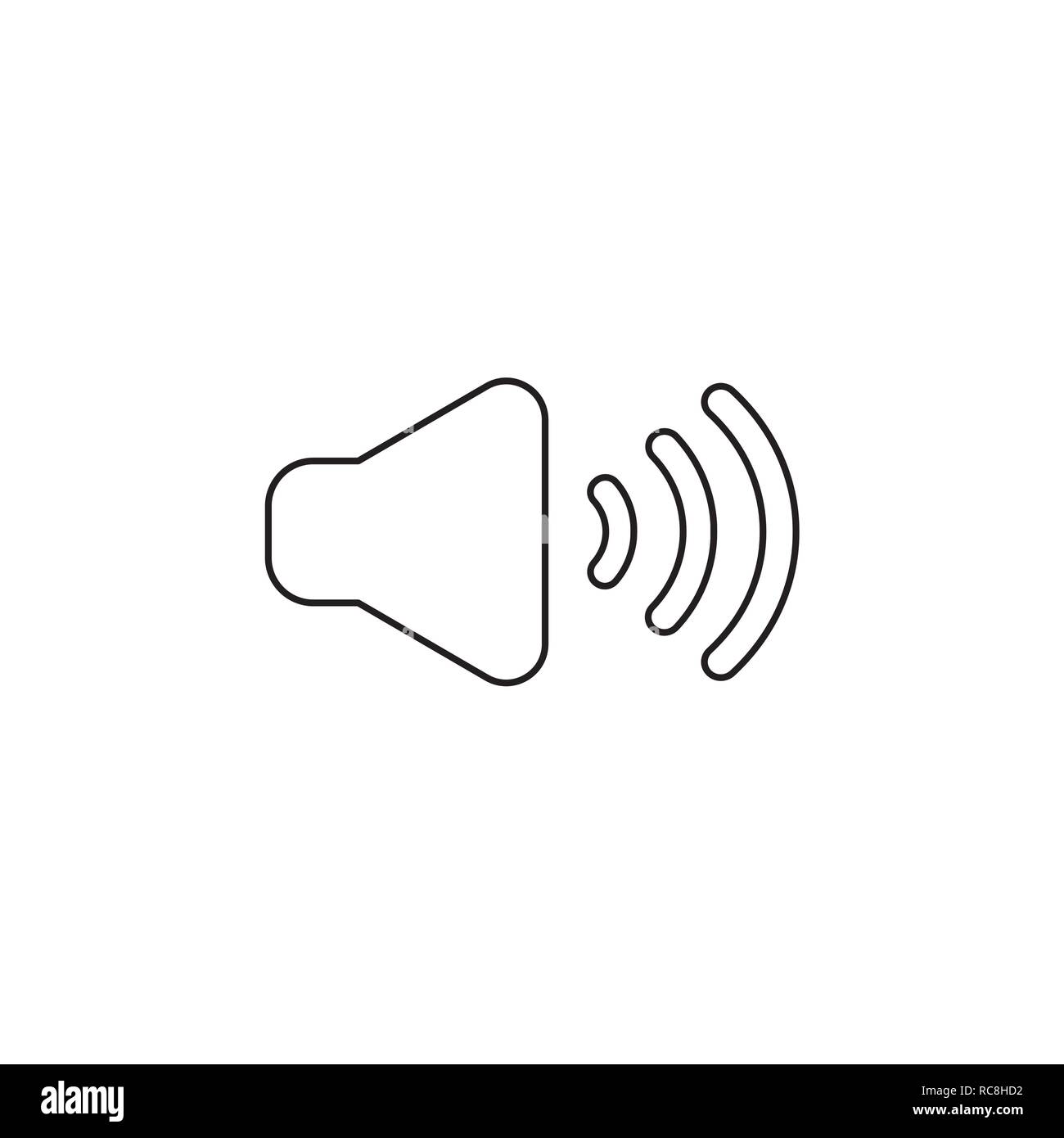 Vector illustration icon concept of sound on. Black outlines Stock ...