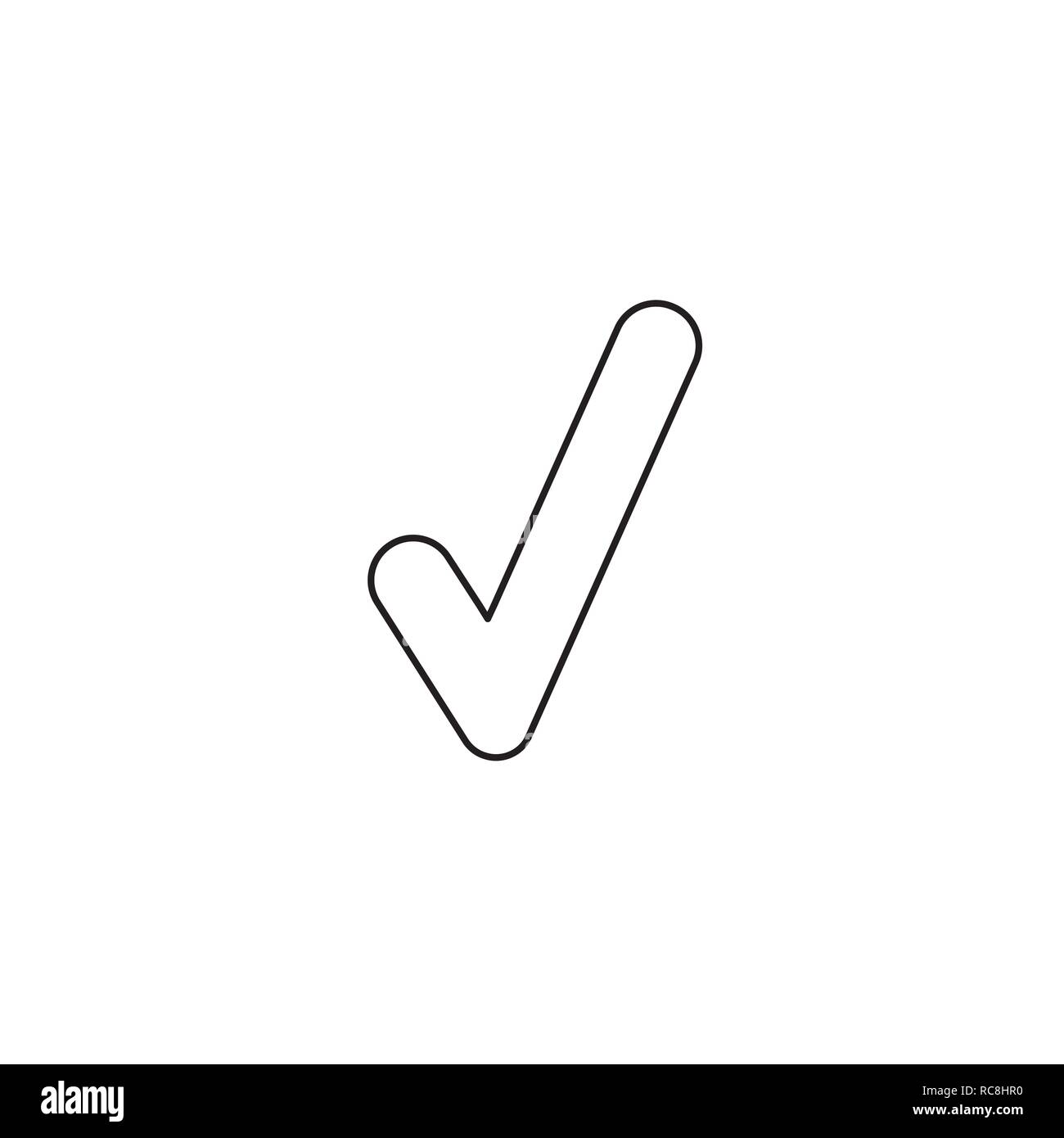 Vector illustration icon concept of check mark. Black outlines Stock ...