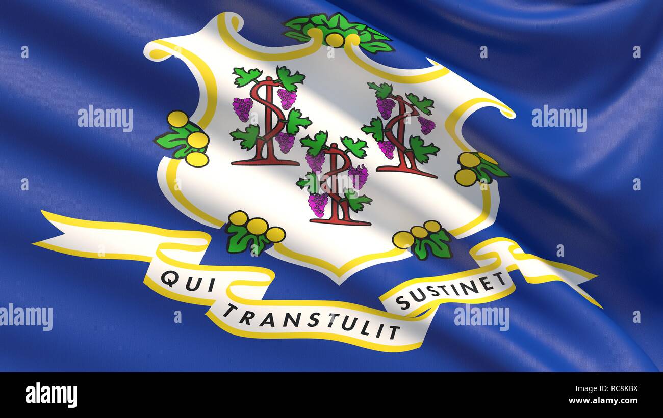 State of Connecticut flag. Flags of the states of USA Stock Photo - Alamy