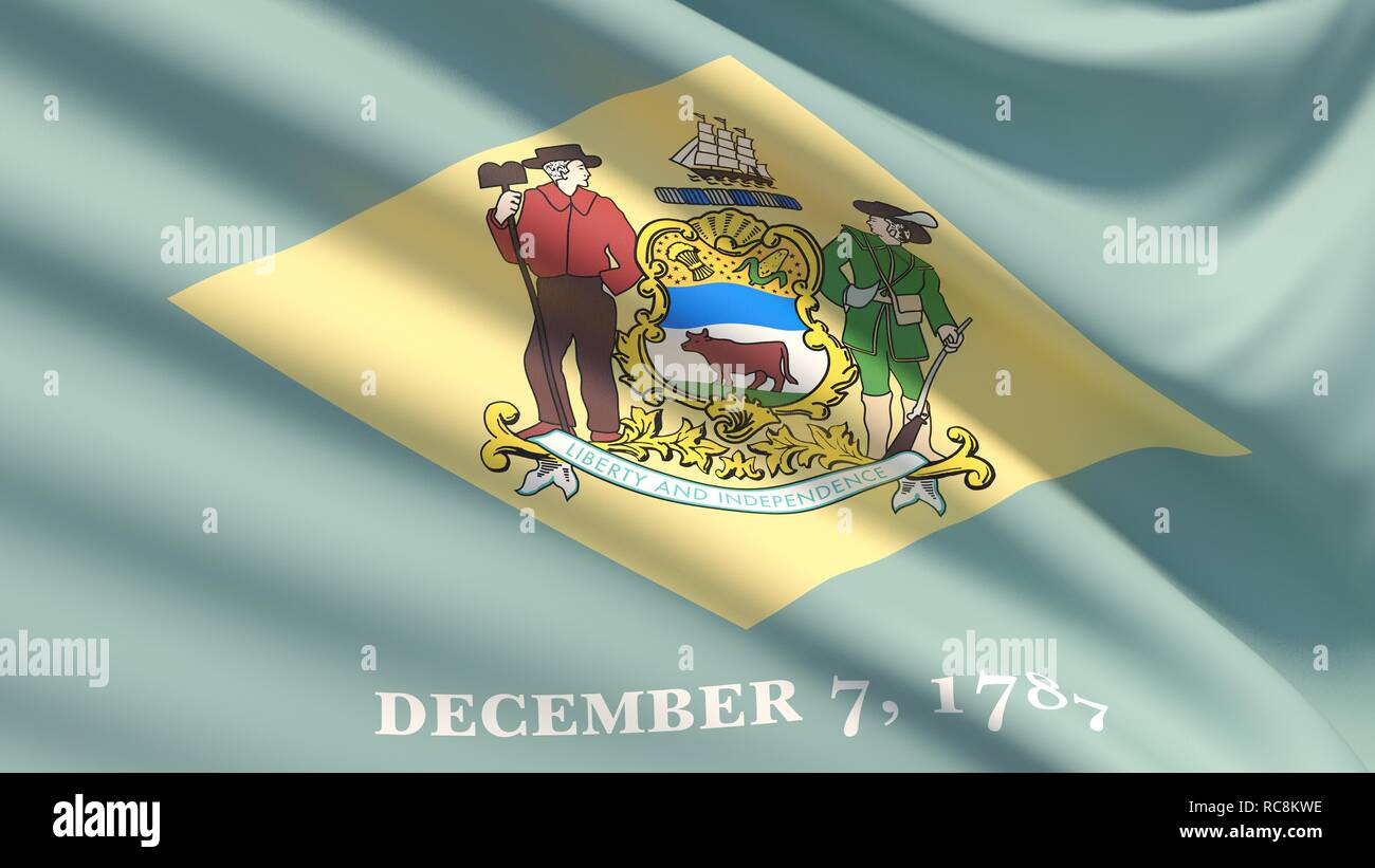 State of Delaware flag. Flags of the states of USA Stock Photo - Alamy