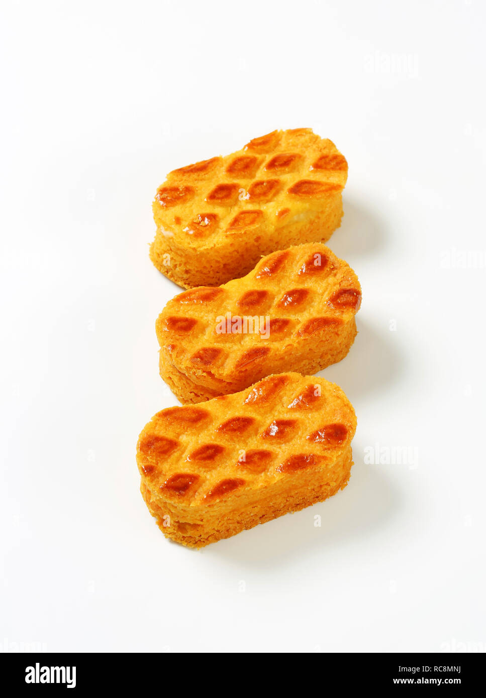 Dutch cuisine - Small oval-shaped cookies with almond filling Stock ...