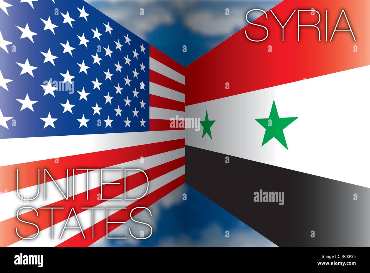 USA versus Syria flags, vector illustration Stock Vector Image & Art ...