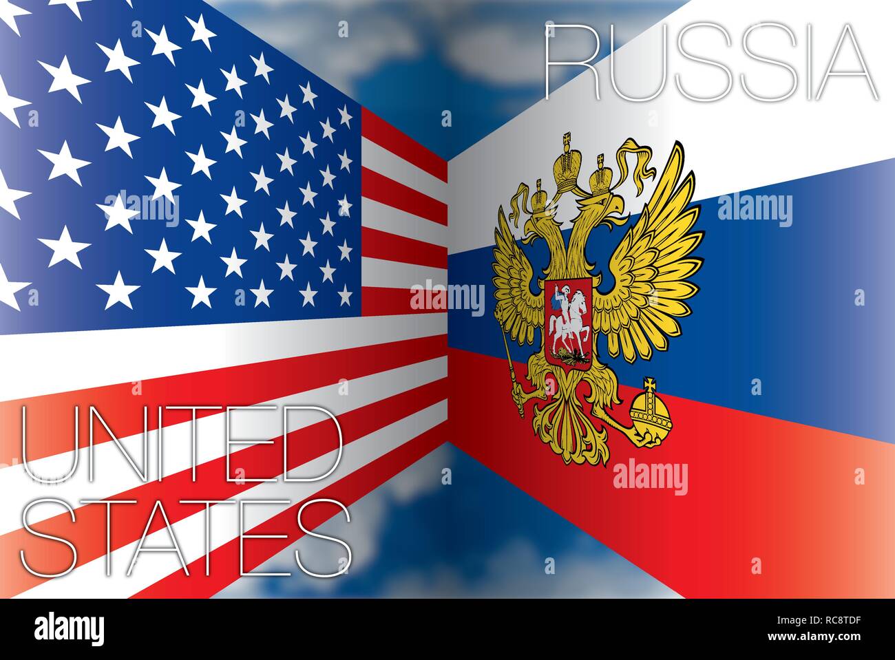 USA versus Russia flags, vector illustration Stock Vector Image & Art ...
