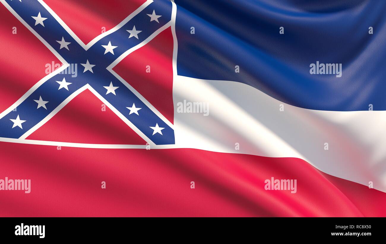 State of Mississippi flag. Flags of the states of USA Stock Photo - Alamy